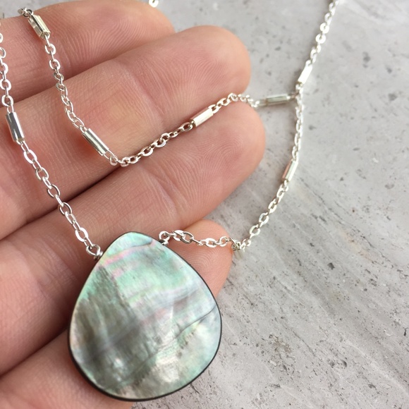 JPeace Designs | Jewelry | Abalone Shell Double Silver Chain Necklace ...